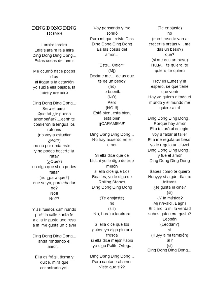 Ding Dong Ding Dong | PDF | Amor