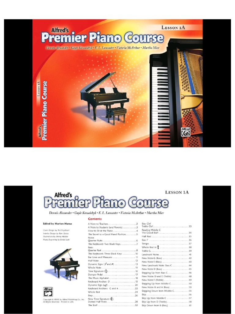 Alfred's - Premier Piano Course - Lesson Book 1a | PDF