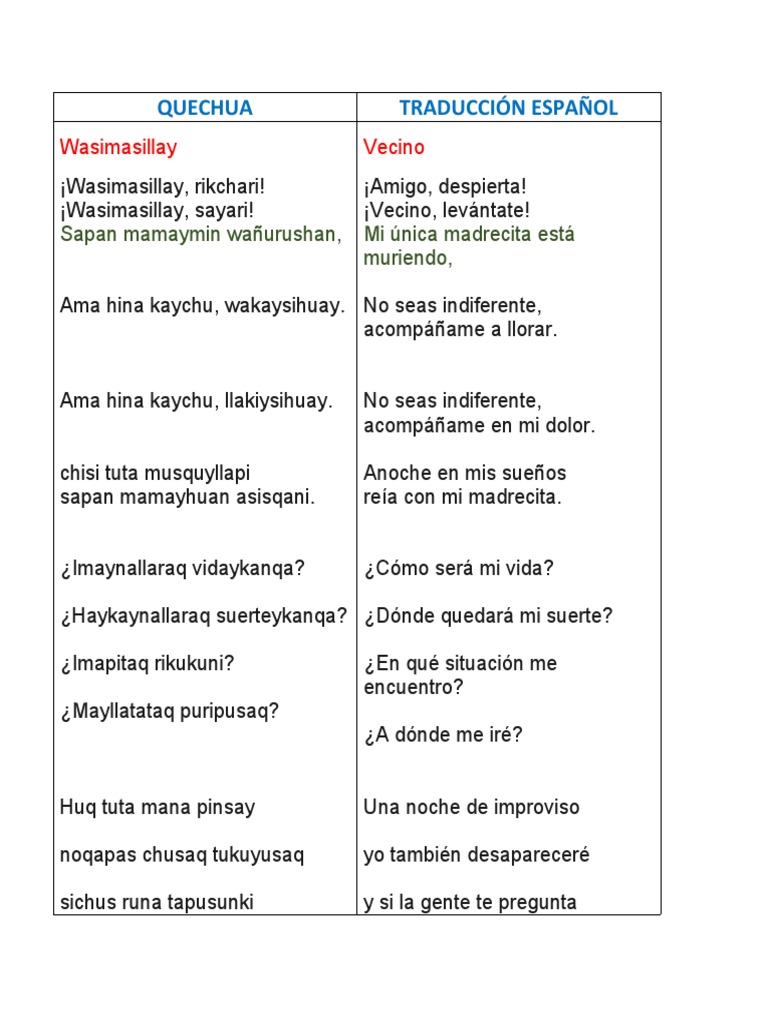 Canción Quechua | PDF