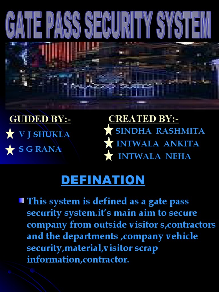 Gate Pass Security System | PDF | Computing | Information Technology Management