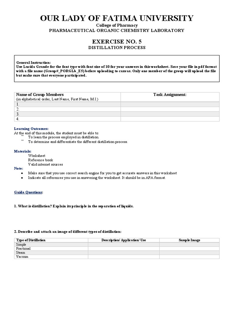 Exercise 5 - Distillation Process | PDF | Computers