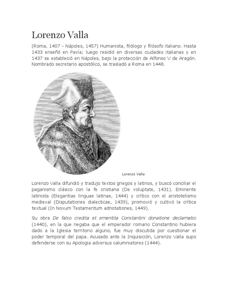 Lorenzo Valla | PDF | Viajes y turismo | Religión y espiritualidad
