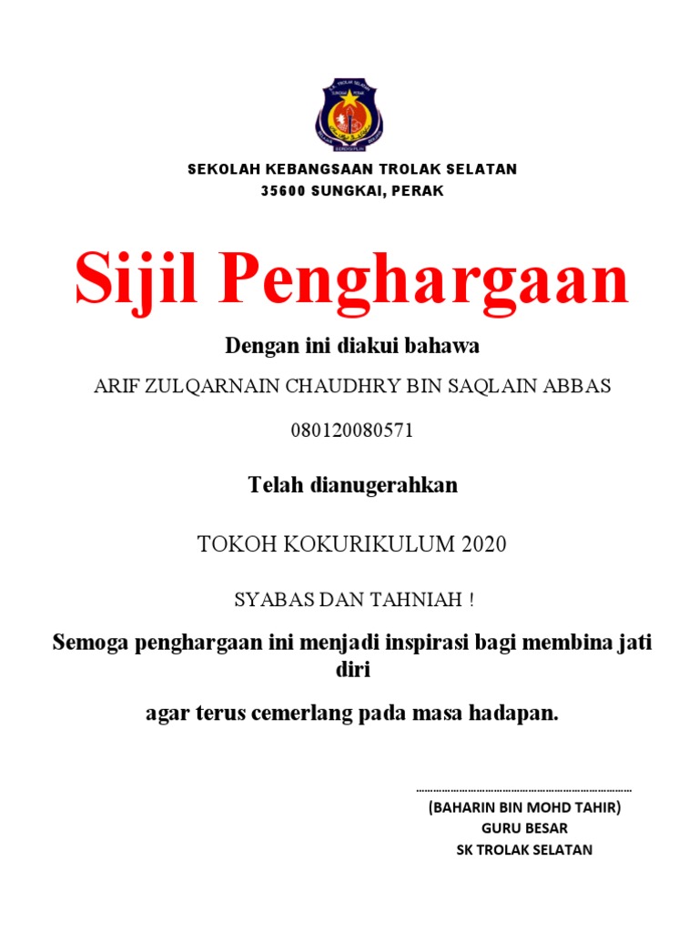 Sijil Tokoh | PDF