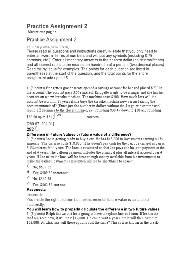 Practice Assignment 2 | PDF | Interest | Trade