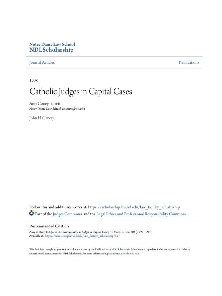 Catholic Judges in Capital Cases | PDF | Capital Punishment | Catholic ...