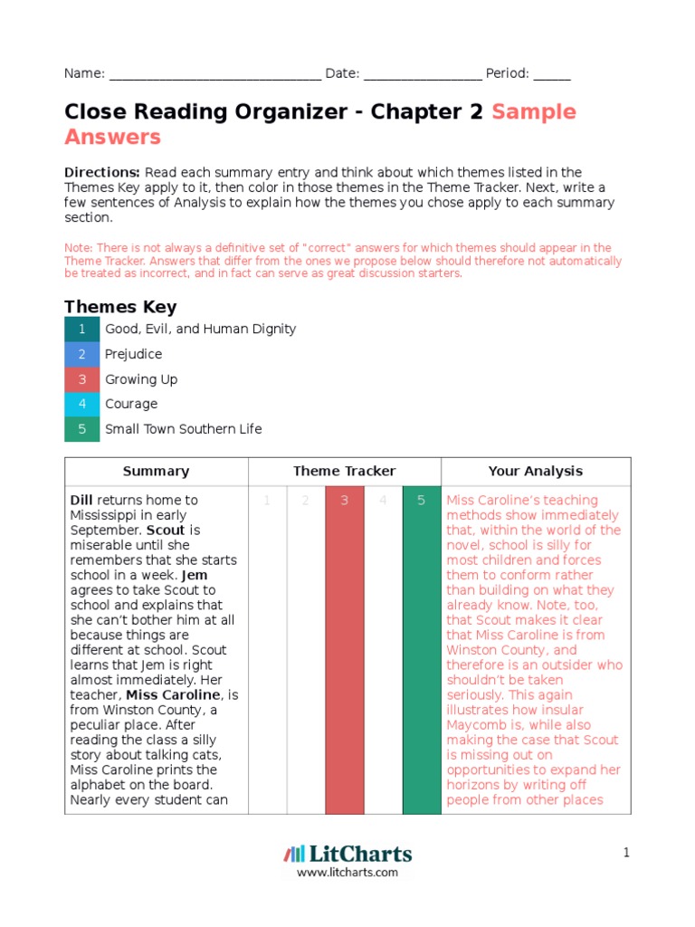 Chapter 2 Reading Sample Answers | PDF | To Kill A Mockingbird