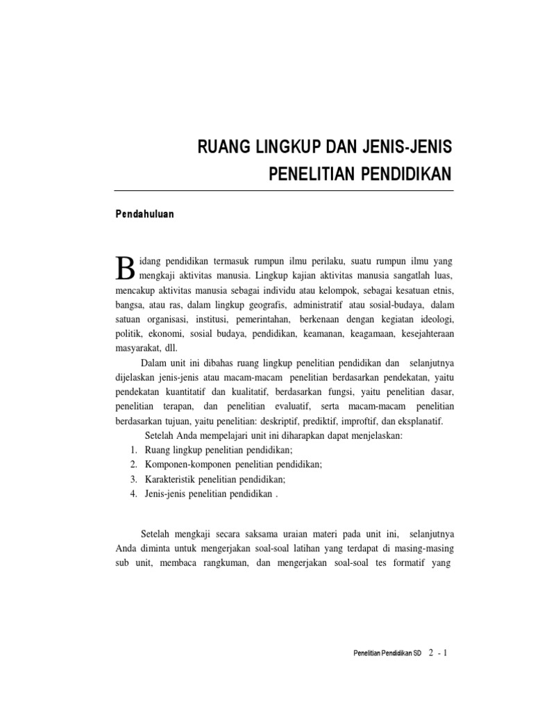 Ruang Lingkup Dan Jenis Penelitian | PDF