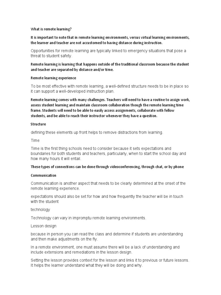 What Is Remote Learning | PDF | Distance Education | Educational Technology