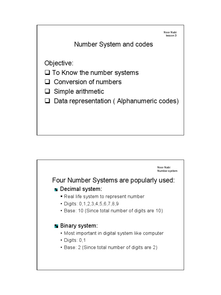 number-system-and-codes-obj-ti-objective-to-know-the-number-systems