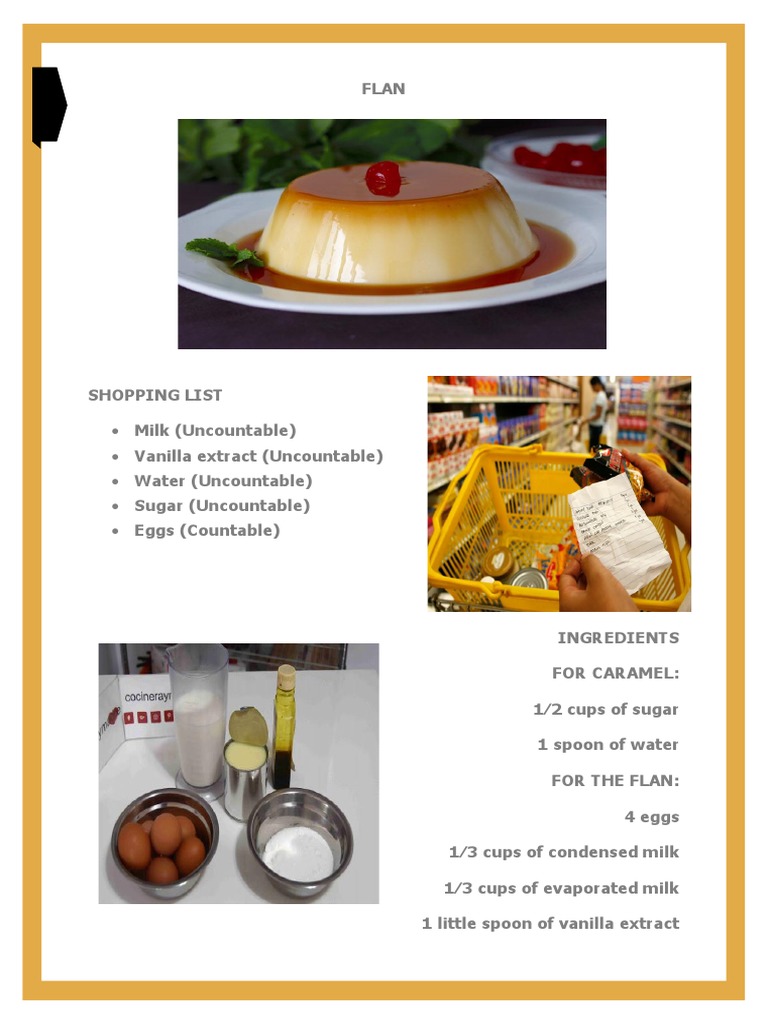 Flan Recipe with Caramel Instructions | PDF