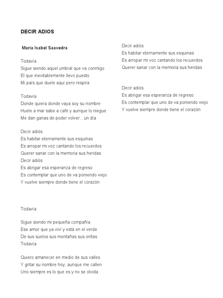 Decir Adios | PDF