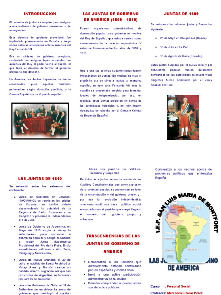 Triptico Junta de Gobierno | PDF | Imperio español | España