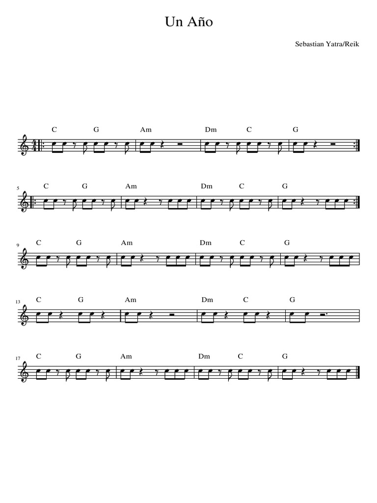 Un Año: Sebastian Yatra/Reik | PDF