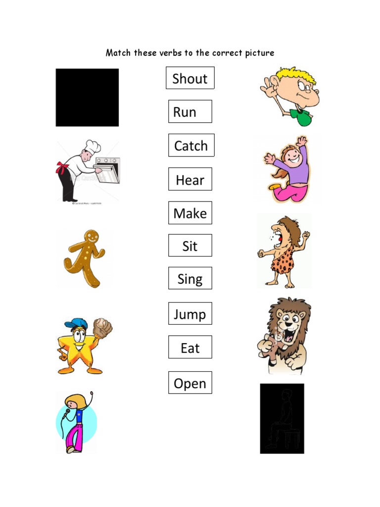 Matching Verbs Fun Activities Games - 32479 | PDF