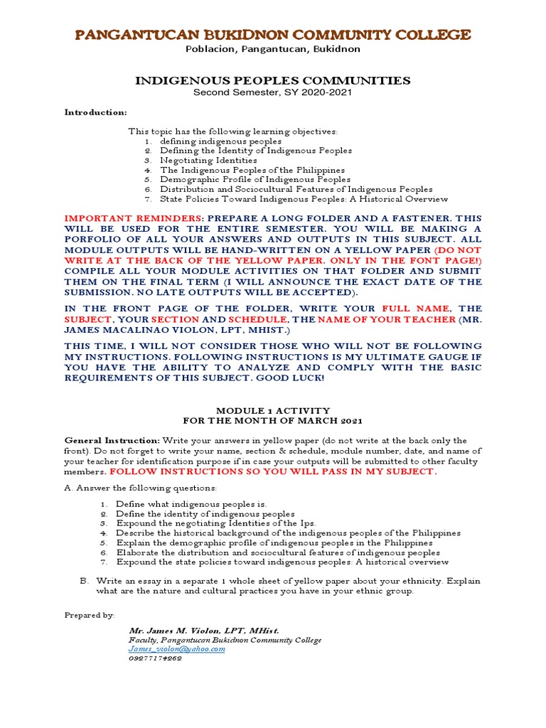 Pangantucan Bukidnon Community College: Indigenous Peoples Communities ...
