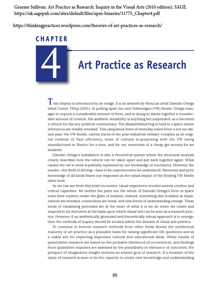 Chapter4 SULLIVAN, Graeme Art As Practice Research | PDF | Inquiry | Theory