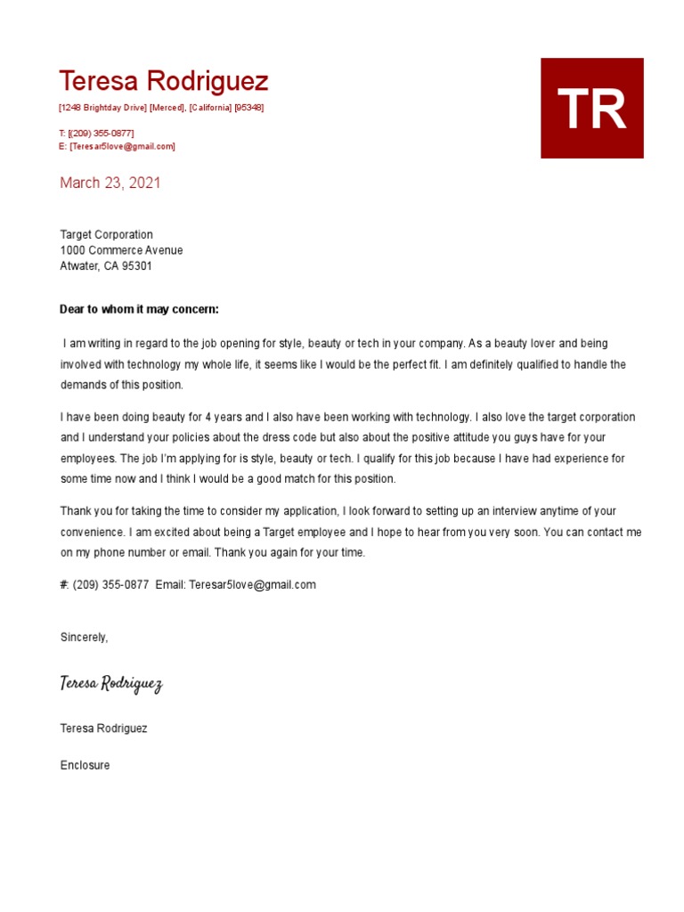 Cover Letter Template 1 - Initials | PDF | Career & Growth