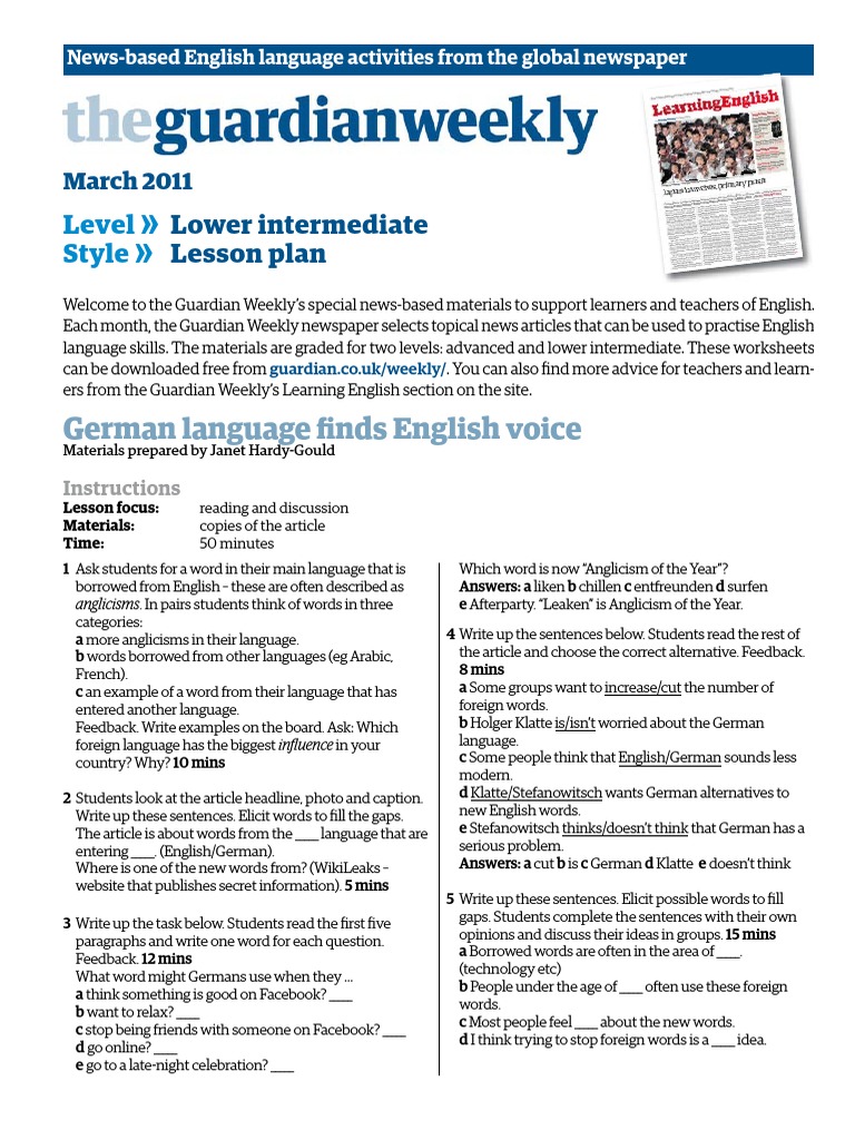 Learning English March 2011 Lower Intermediate Classroom Materials ...