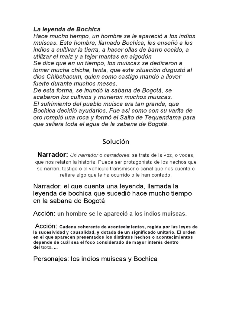 La leyenda de Bochica: cómo el sabio ayudó a los muiscas en tiempos de gran sufrimiento | PDF ...