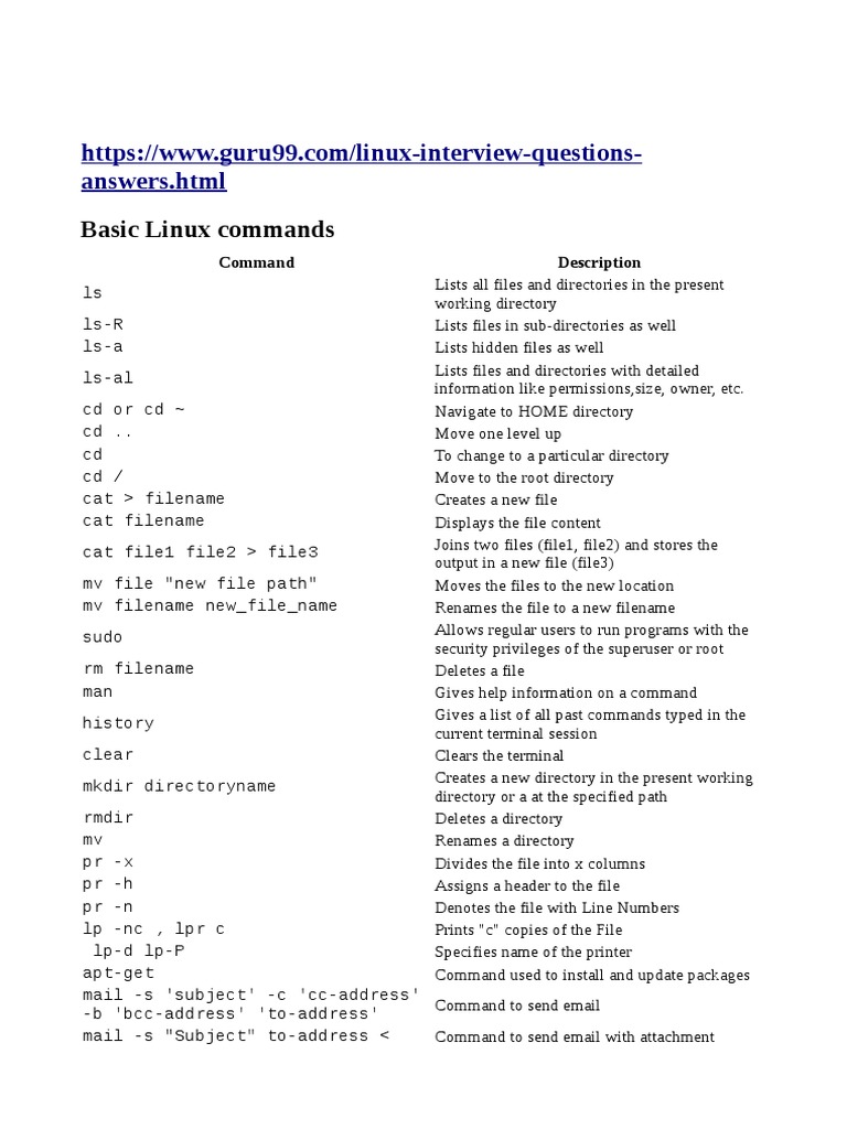 Answers - HTML: Basic Linux Commands | PDF | Computer File | Sudo