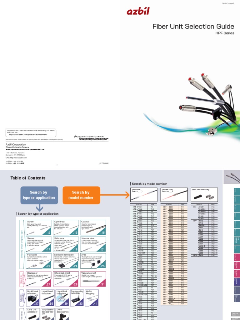 Fiber Unit Selection Guide: HPF Series | PDF | Optical Fiber | Teaching ...