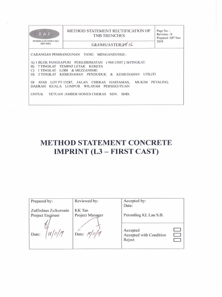 Method Statement Concrete Imprint | PDF