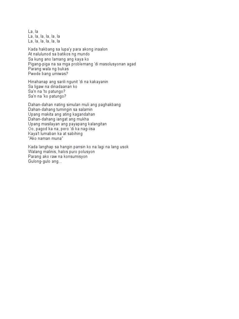 Ako Naman Muna Lyrics | PDF