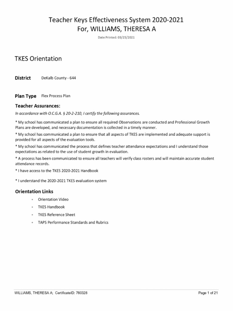 Tkes Evaluation | PDF