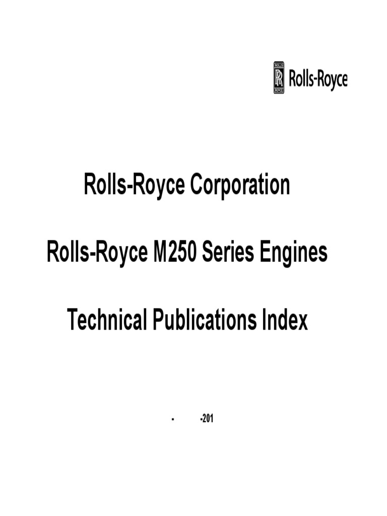 Rolls-Royce Corporation Rolls-Royce M250 Series Engines Technical ...