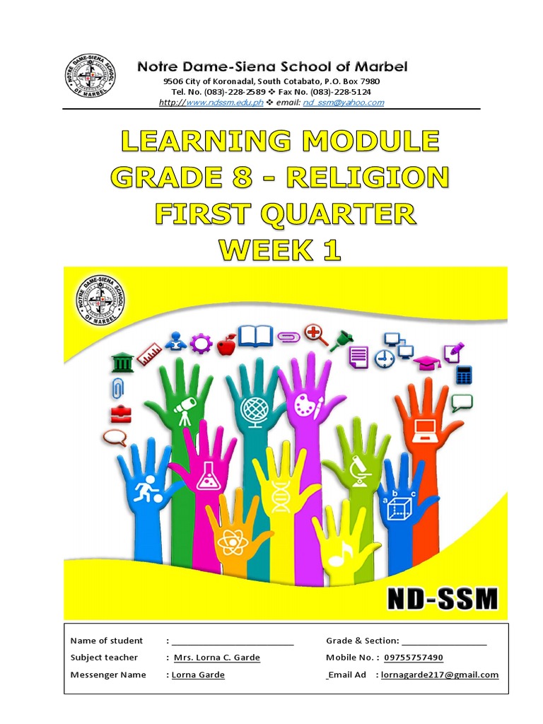 Grade 8-Religion Week 1 | PDF | Catholic Church | Trinity