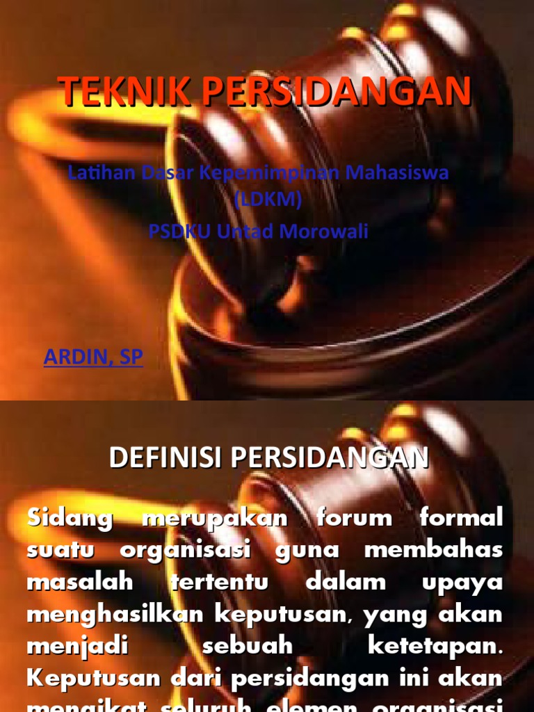 MEKANISME DAN TATA TERTIB PERSIDANGAN | PDF