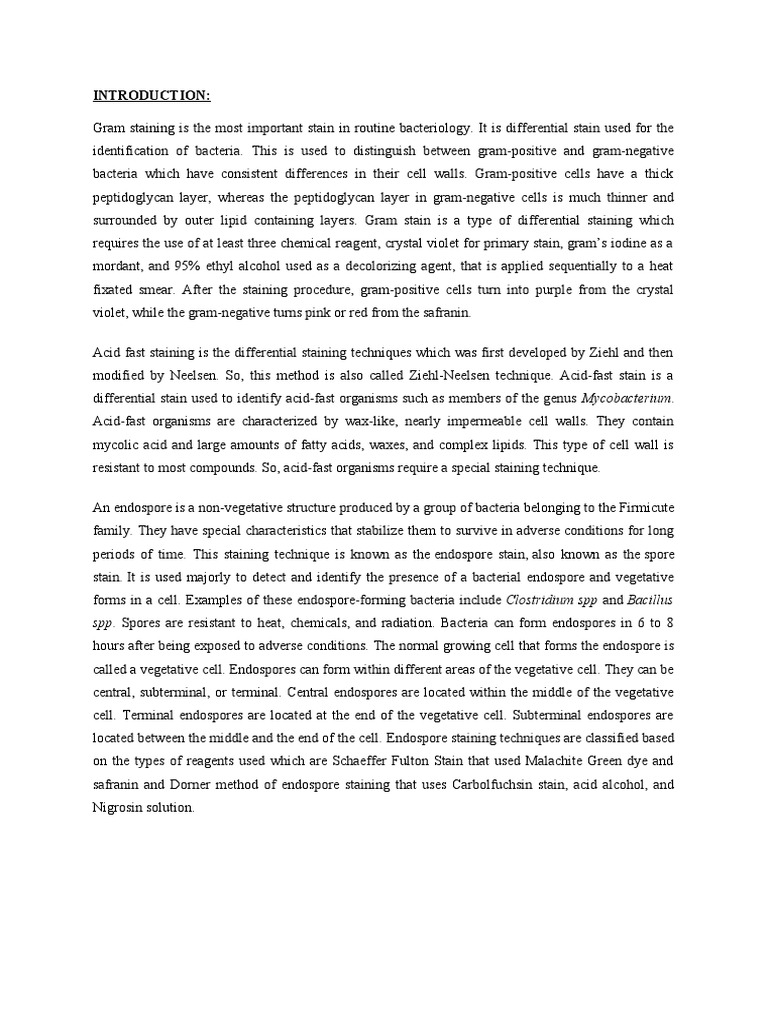 Microbiology Lab Report - Experiment 2 | PDF | Staining | Gram Positive ...
