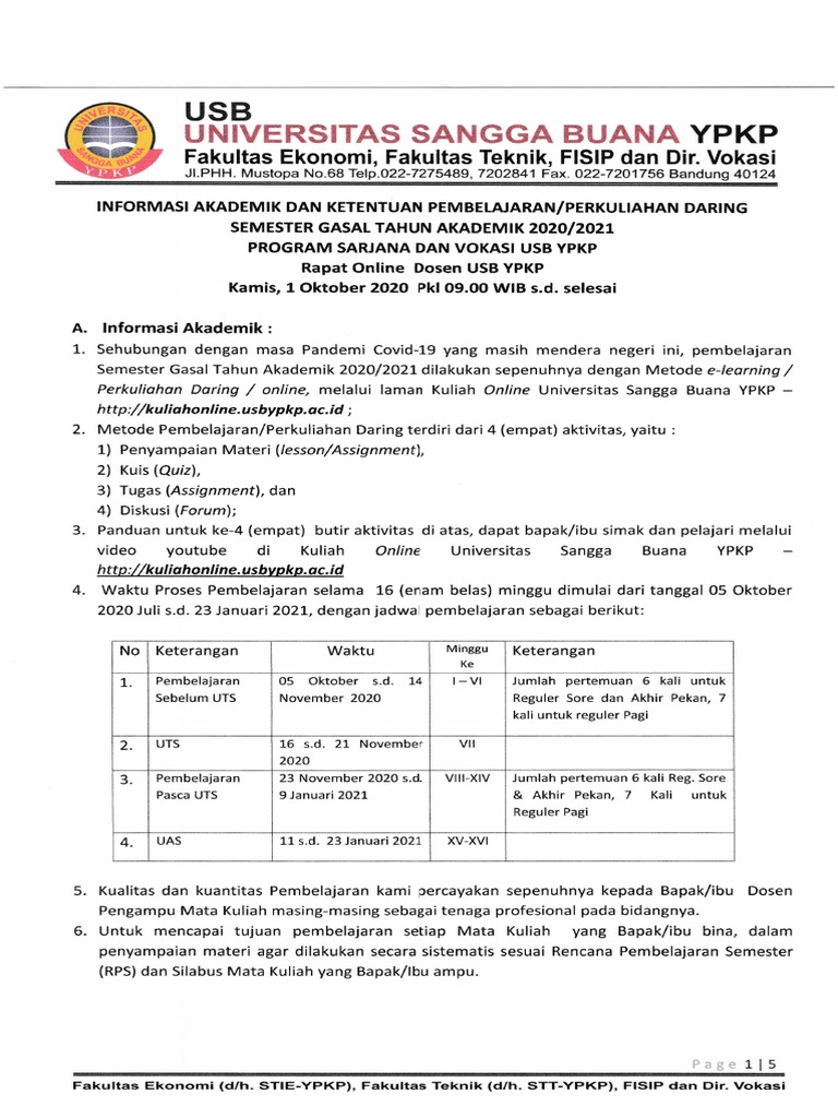Informasi Akademik Dan Ketentuan Perkuliahan | PDF