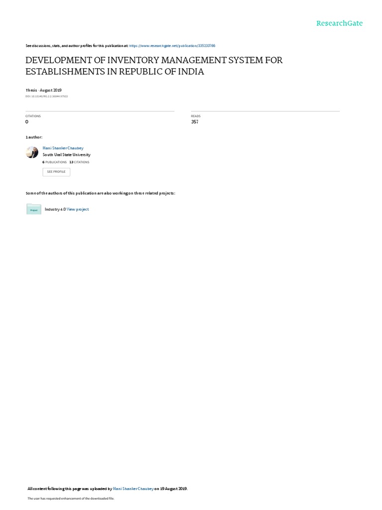Inventory Management System | PDF | Databases | My Sql