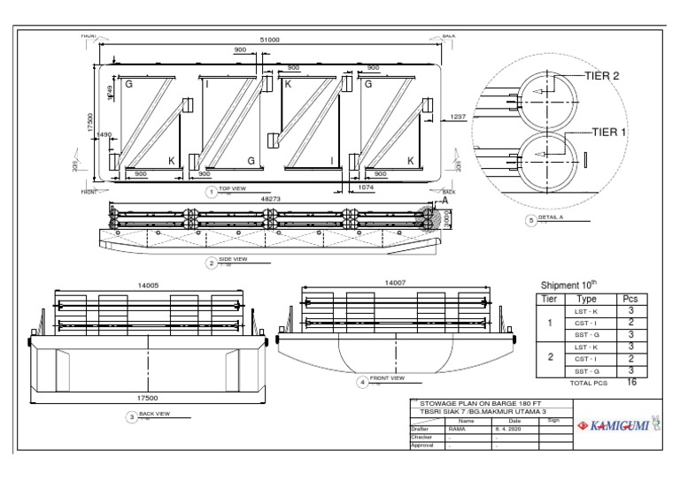 STOWAGE PLAN ON BARGE STRUT-SHIPMENT 10a | PDF