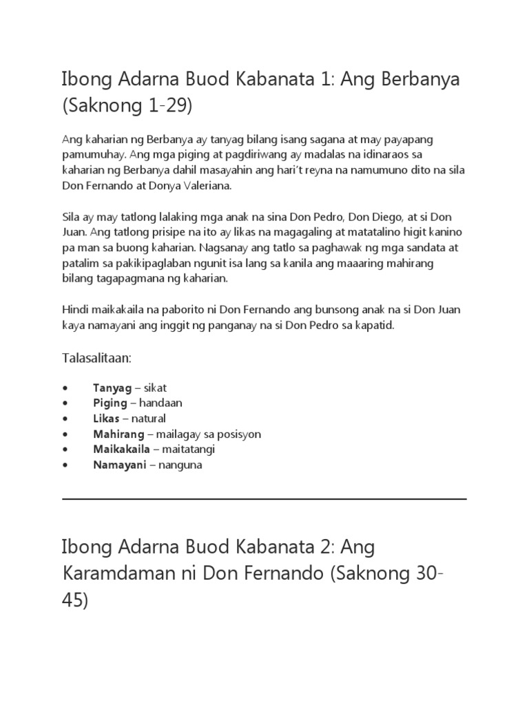Ibong Adarna Kaharian Ng Berbanya