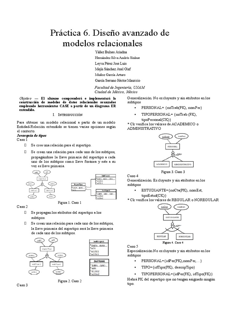 Práctica 6BD | PDF | Base de datos relacional | Modelo relacional