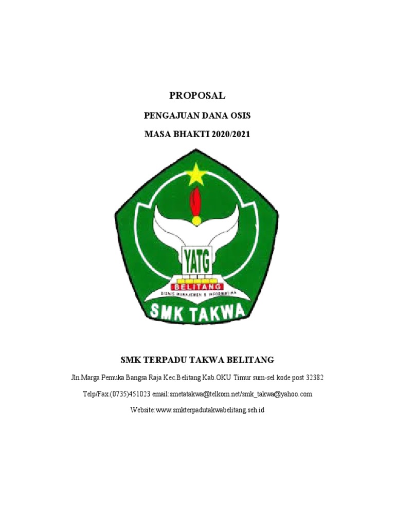 Proposal Pengajuan Dana OSIS 2021 | PDF
