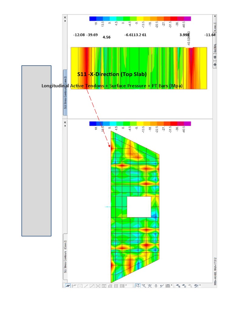 S11 - X-Direction (Top Slab) : Longitudinal Active Tendons + Surface ...