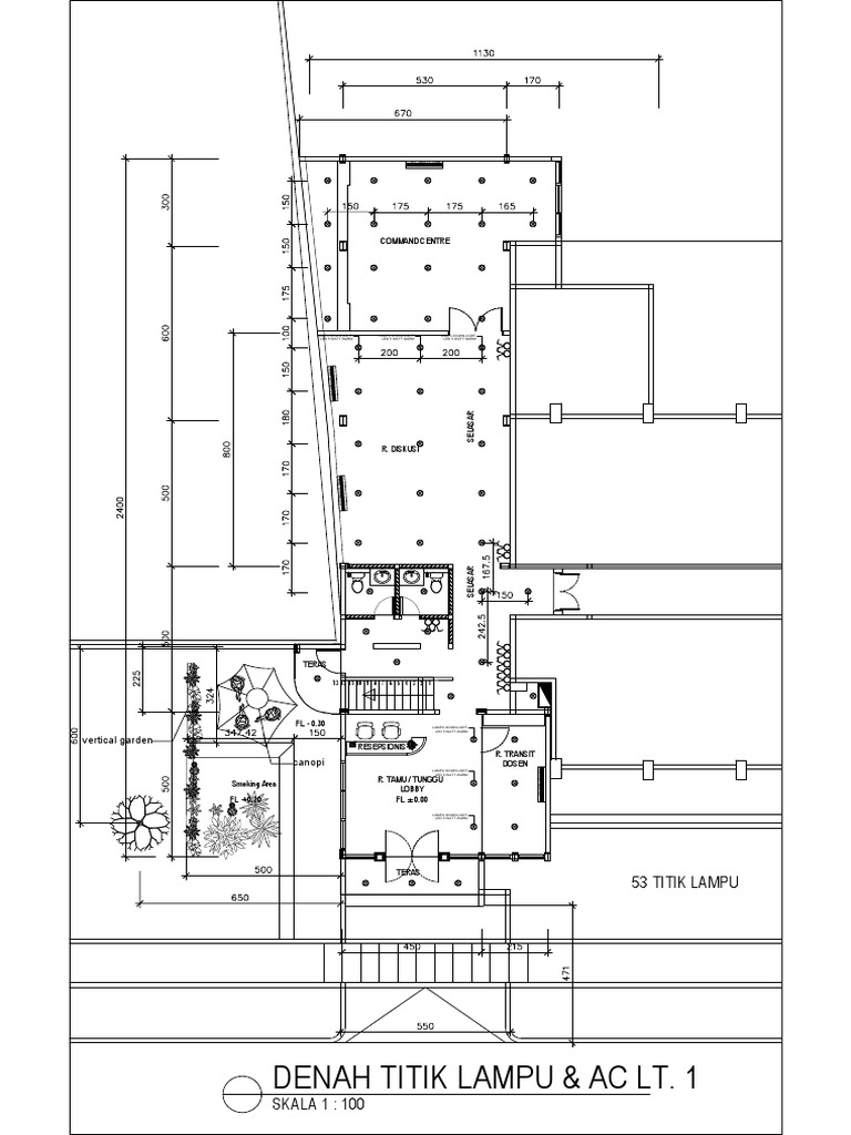 Denah Titik Lampu & Ac Lt. 1 | PDF