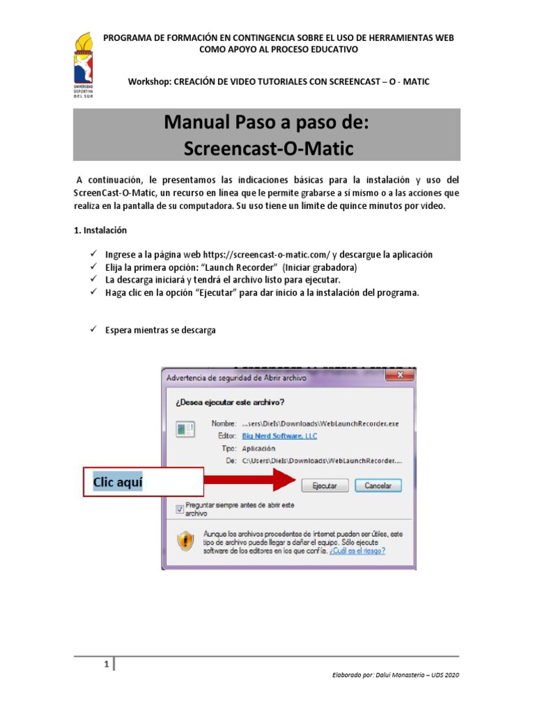 Manual Screencast Paso A Paso | PDF | Programa de computadora | Programación