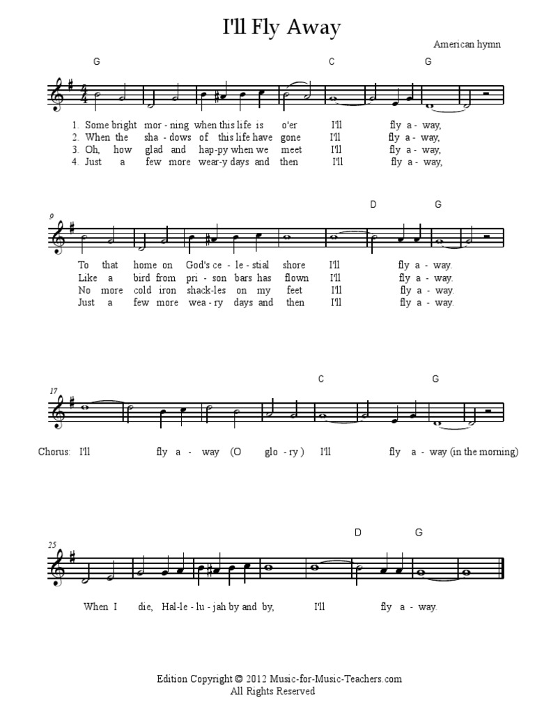Ill Fly Away Lead Sheet G | PDF