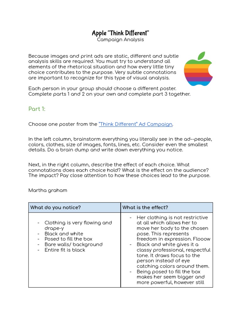Apple "Think Different": "Think Di Erent" Ad Campaign | PDF