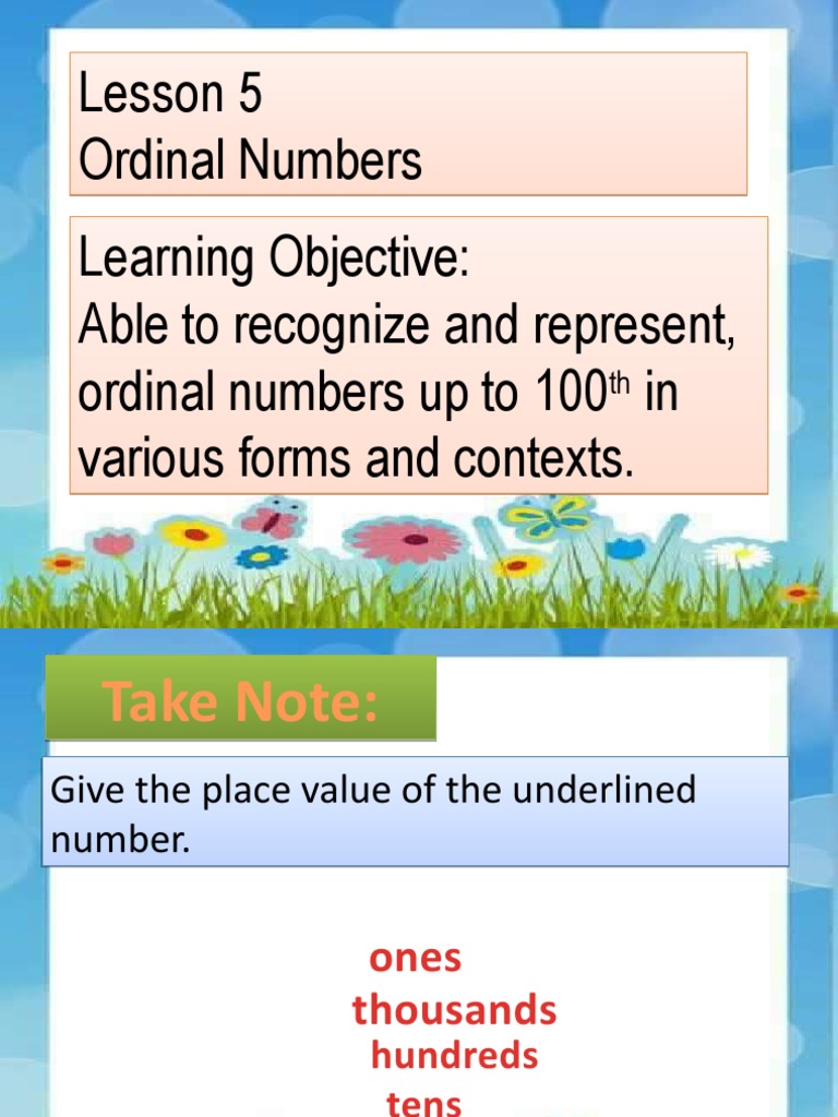 Lesson 6 Ordinal Numbers Grade 3 PPT - Math - Q1 - Lesson 5 | PDF ...