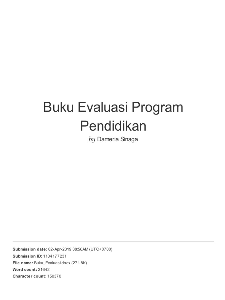 Buku Evaluasi Program Pendidikan | PDF
