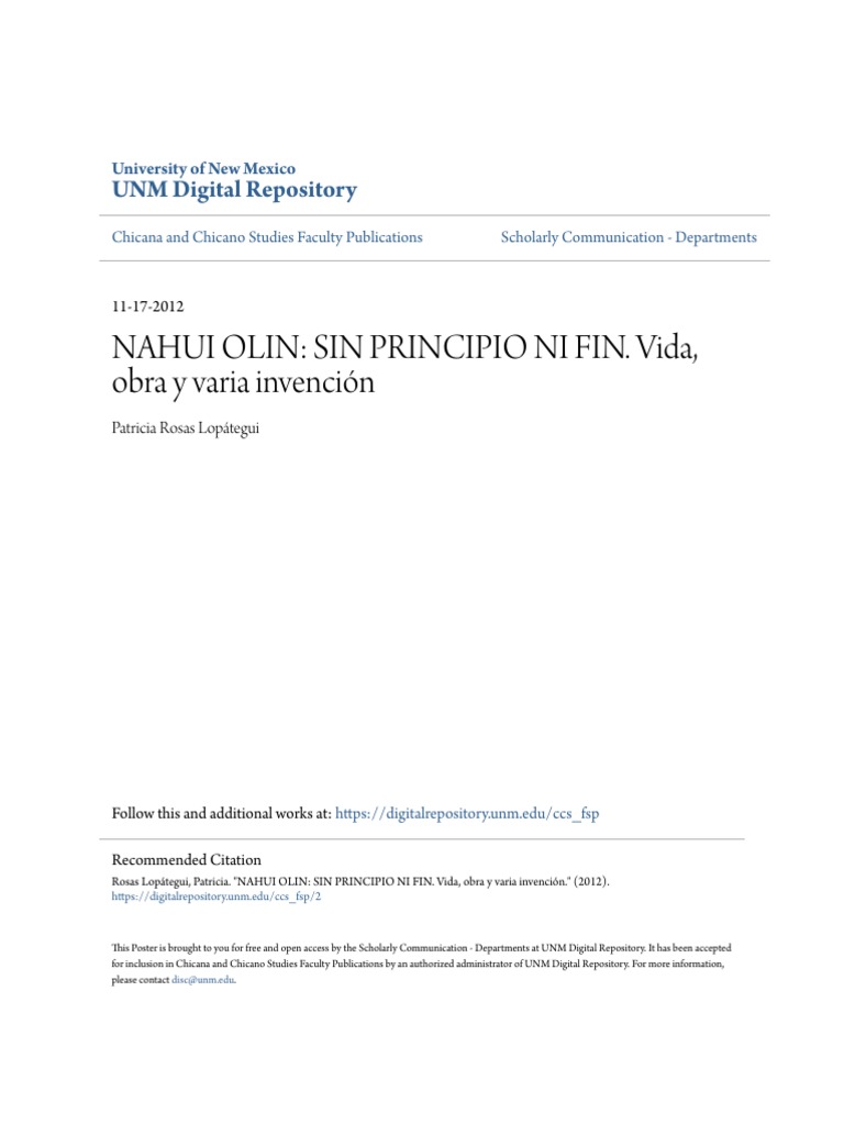 NAHUI OLIN - SIN PRINCIPIO NI FIN. Vida Obra y Varia Invención | PDF
