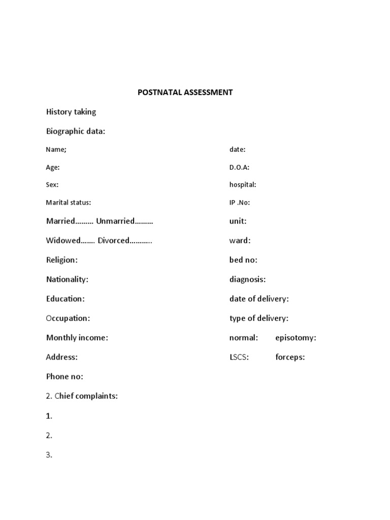 Postnatal Assessment | PDF | Postpartum Period | Childbirth