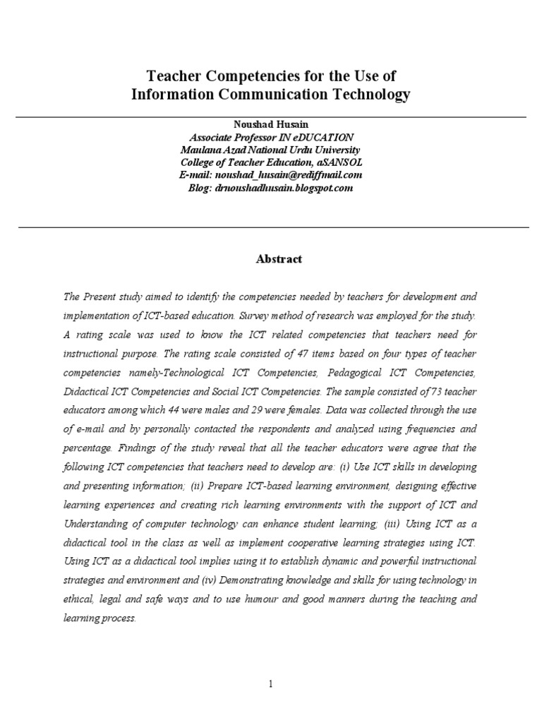 ICT Skills for Teacher Educators | PDF | Educational Technology ...