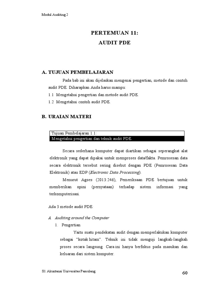 Pertemuan Ke-11 - Computer Audit | PDF | Komputer