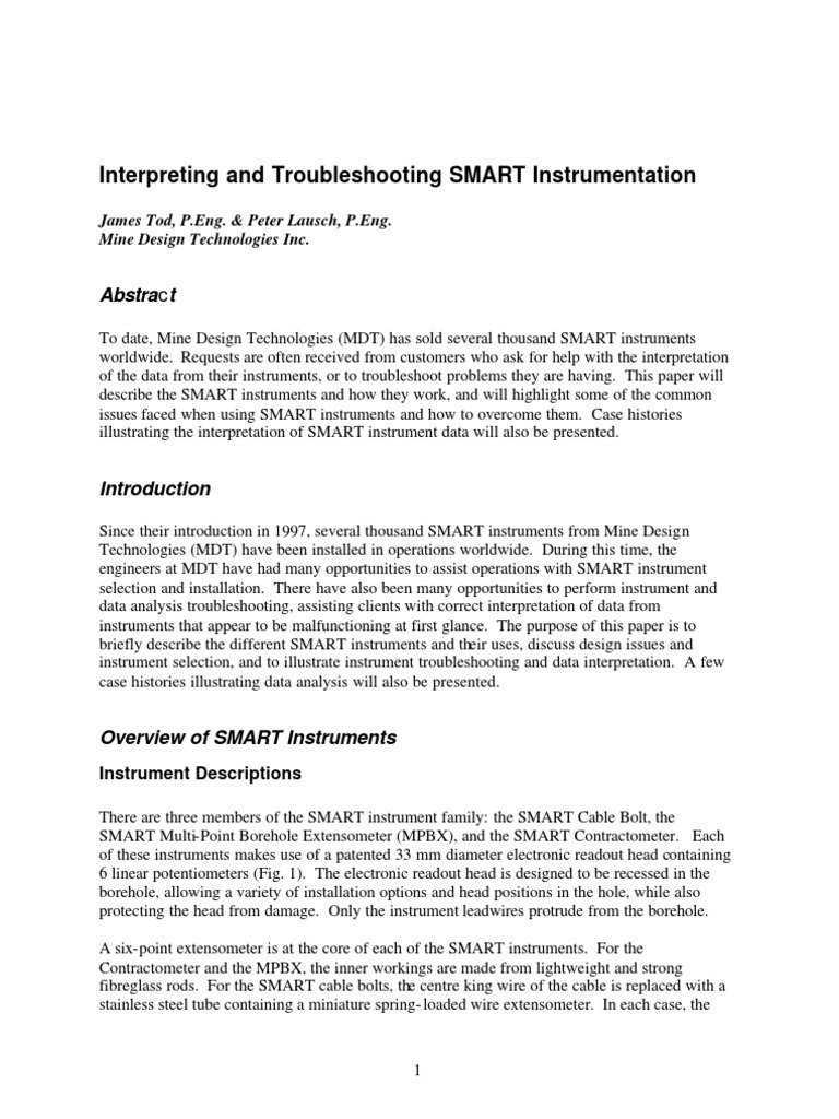 Smart Instrumentation-Paper | PDF | Electrical Connector | Deformation ...